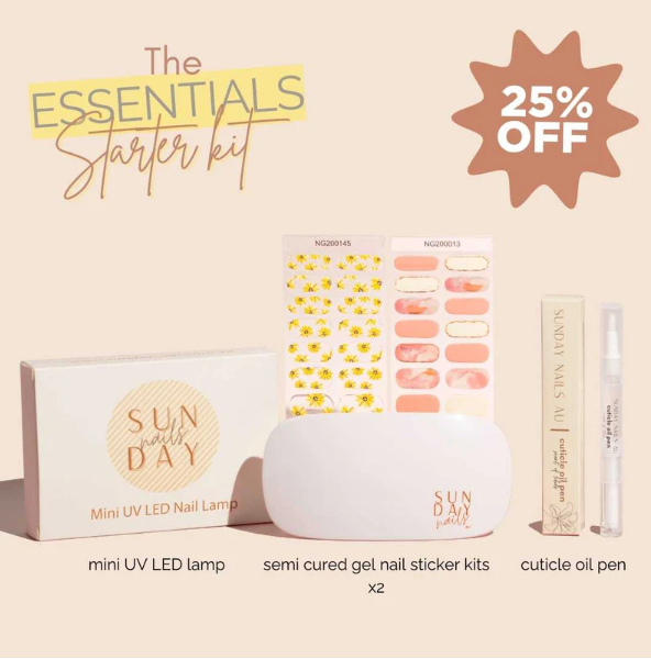Semi Cured Gel Nail Starter Kit | At-Home Manicure Kit – Sunday Nails